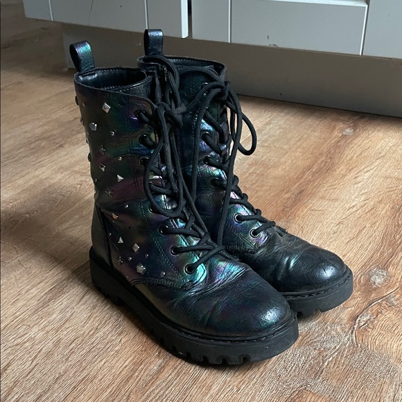 Target | Shoes | Target Brand Iridescent Studded Combat Boots | Poshmark
